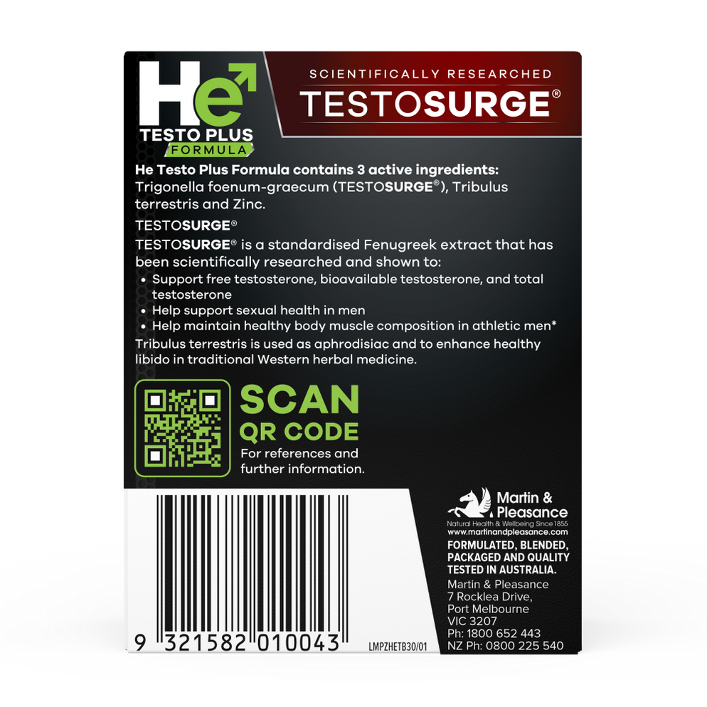 He Testo Plus Formula 30 tab — Go Vita Burwood