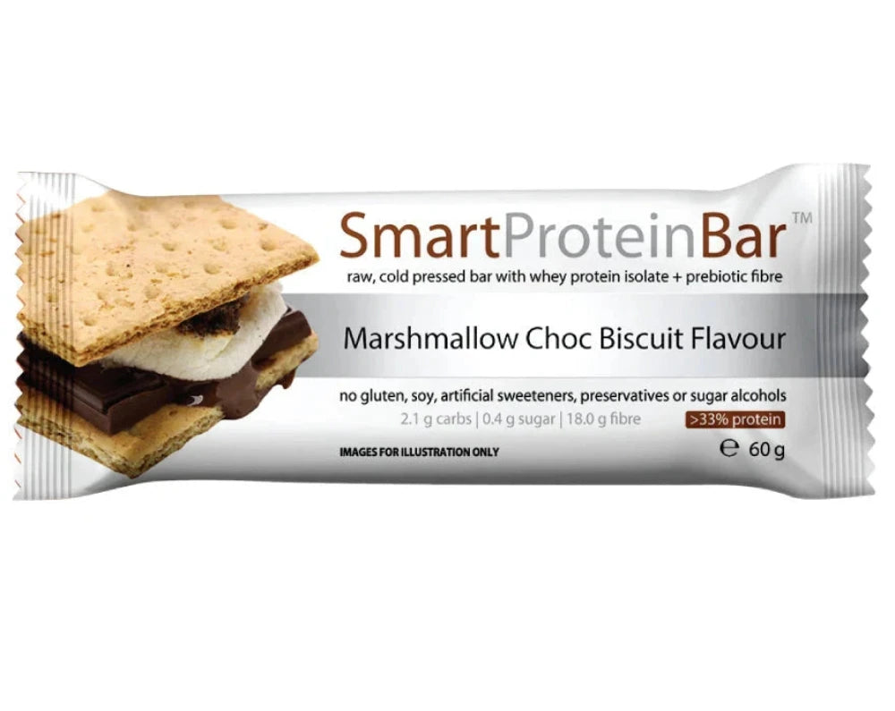 Smart Protein Bar Marshmallow Choc Biscuit Flavour 60g — Go Vita Burwood