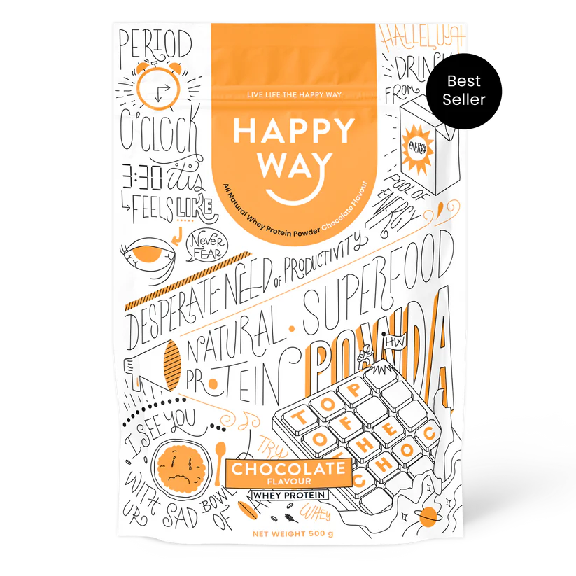 Happy Way Whey Protein Powder Chocolate 2kg — Go Vita Burwood