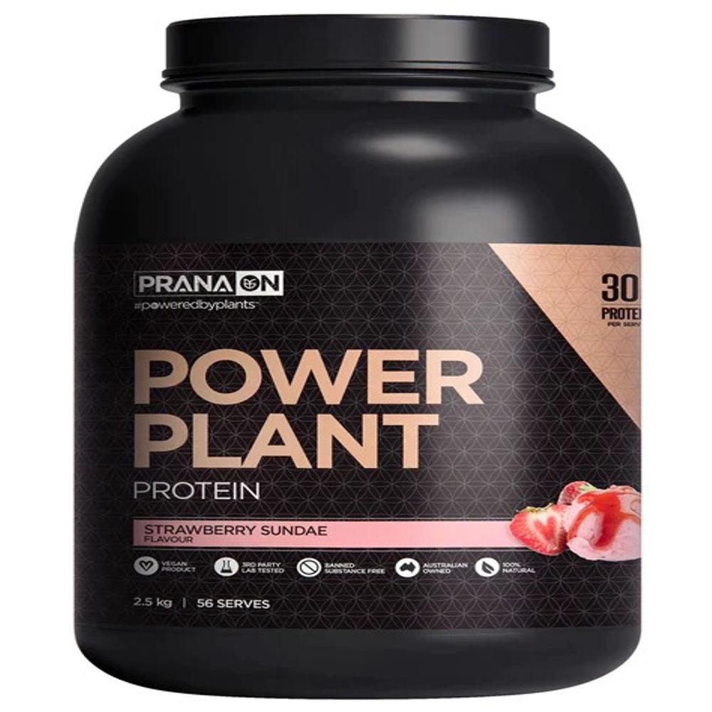 Prana Power Plant Protein Strawberry Sundae 2.5kg — Go Vita Burwood